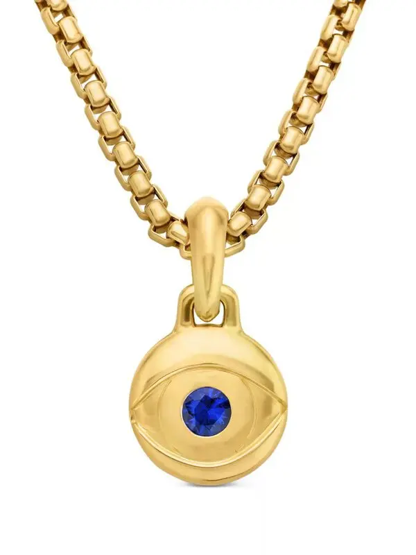 David Yurman 18kt Yellow Evil Eye Sapphire Amulet - Gold
