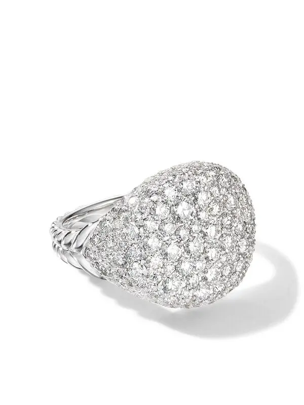 David Yurman 18kt White Gold Diamond Ring - Silver