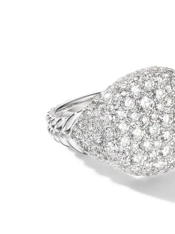 David Yurman 18kt White Gold Diamond Ring - Silver