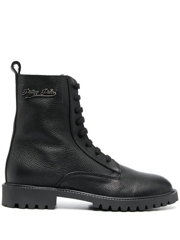 Philipp Plein Leather Lace-up Boots