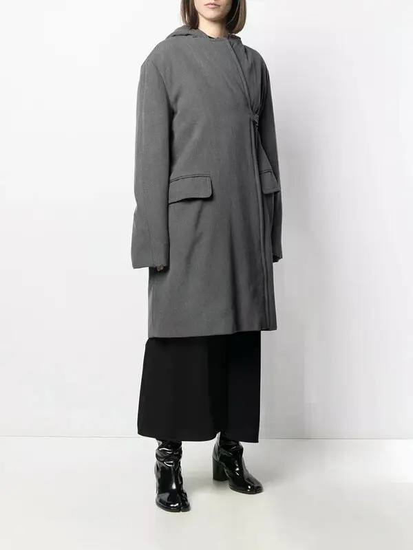Gianfranco Ferre Wool Hooded Knee-length Coat