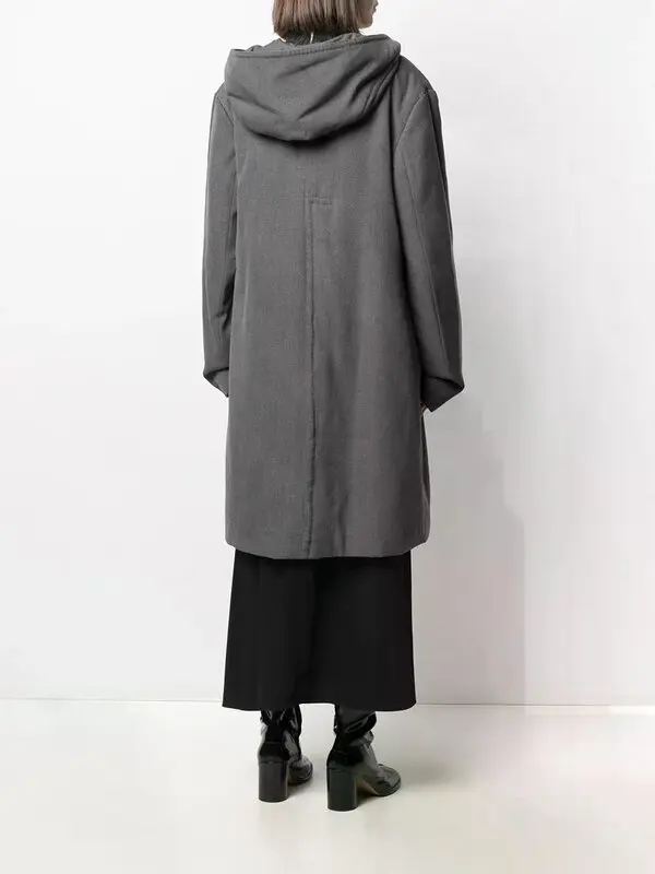 Gianfranco Ferre Wool Hooded Knee-length Coat