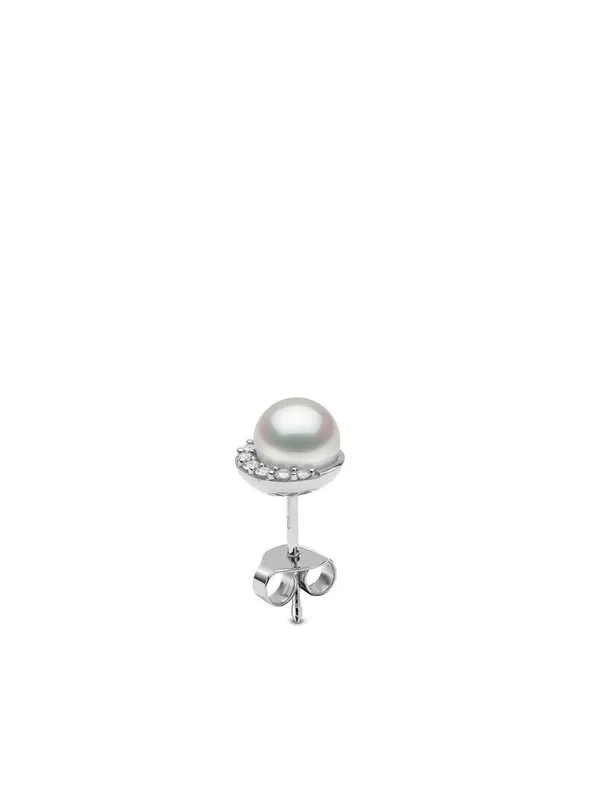 Yoko London 18kt White Gold Pearl And Diamond Stud Earrings
