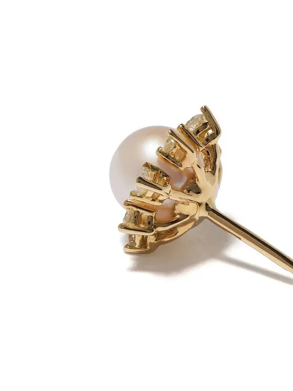 Yoko London 18kt Yellow Diamond And Pearl Earrings