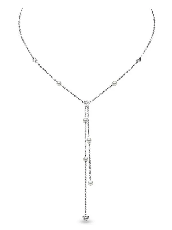 Yoko London 18kt White Gold Diamond And Pearl Necklace - Silver