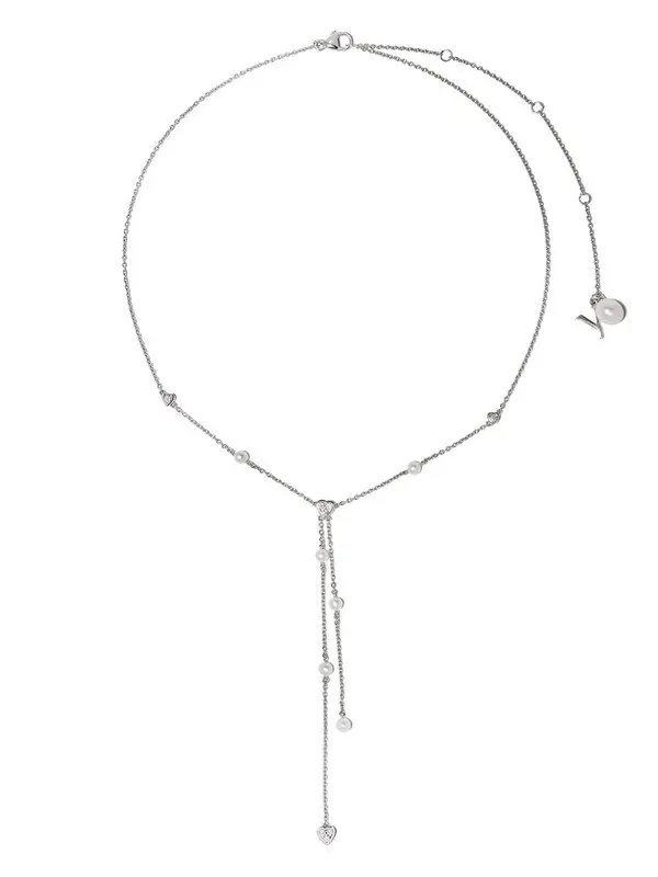 Yoko London 18kt White Gold Diamond And Pearl Necklace