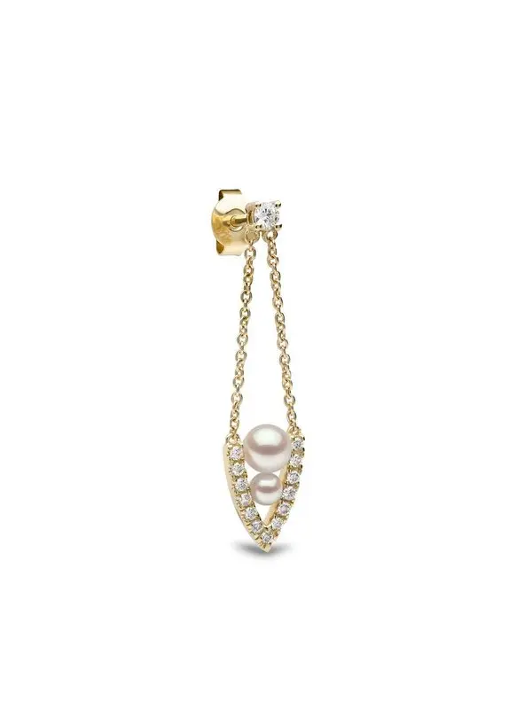 Yoko London 18kt Yellow Diamond And Pearl Drop Earrings