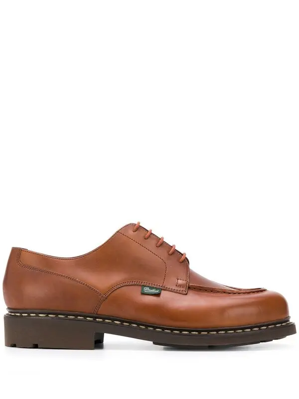Paraboot Exposed-stitched Leather Shoes - Brown