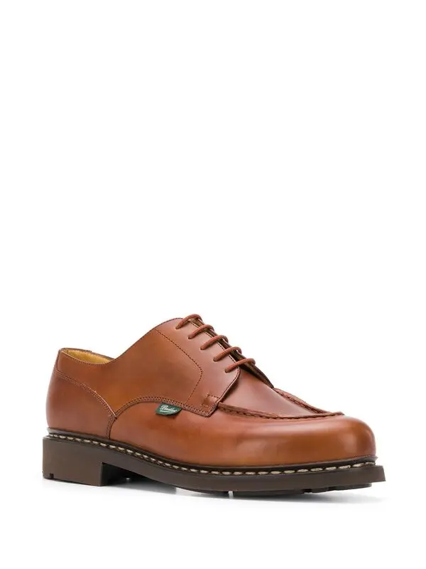 Paraboot Exposed-stitched Leather Shoes - Brown