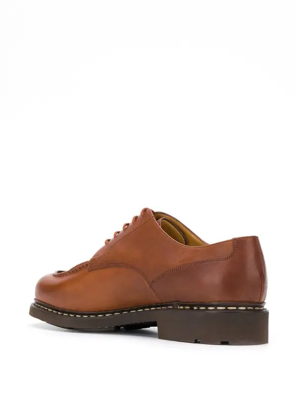 Paraboot Exposed-stitched Leather Shoes - Brown