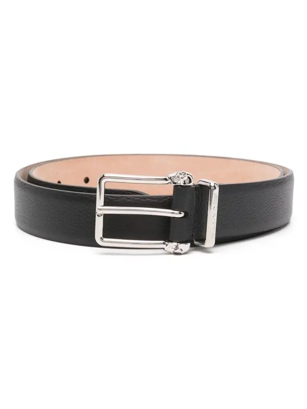 Alexander McQueen Twin Skull Belt - Black