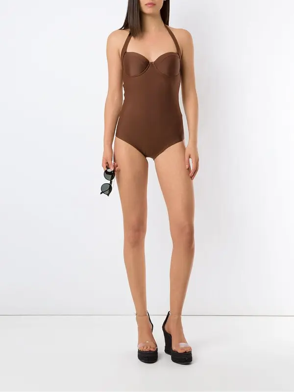 AMIR SLAMA Plain One-piece - Brown