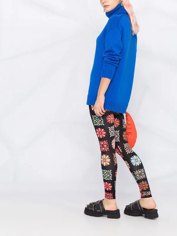 La DoubleJ Floral Stretch Leggings - Black