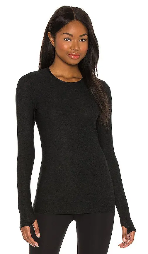 Beyond Yoga Classic Crew Pullover - Darkest Night