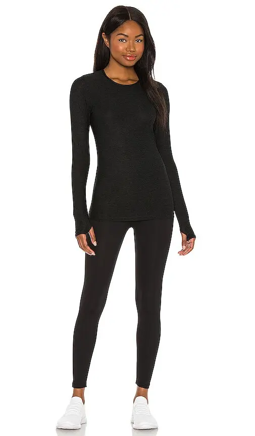 Beyond Yoga Classic Crew Pullover - Darkest Night
