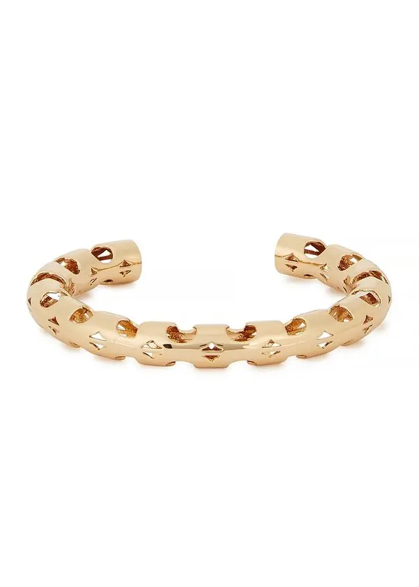 Tory Burch Serif-t Fretwork Cuff Bracelet