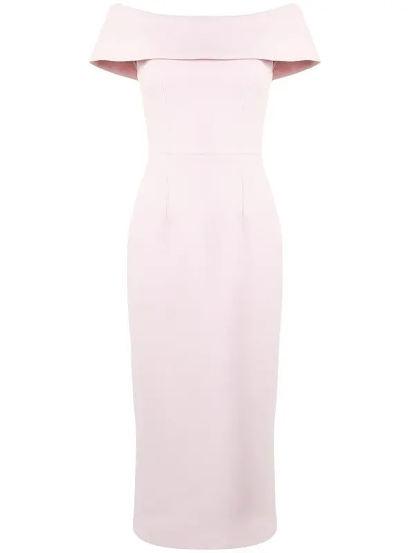Rebecca Vallance Off-shoulder Fitted Dress - Pink