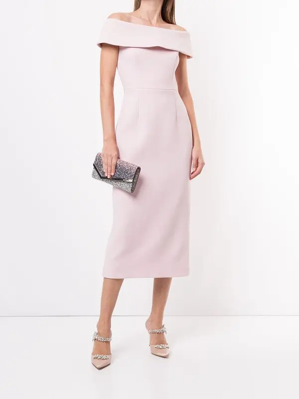 Rebecca Vallance Off-shoulder Fitted Dress - Pink