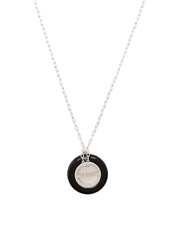AMBUSH Engraved Logo Round Pendant Necklace - Silver
