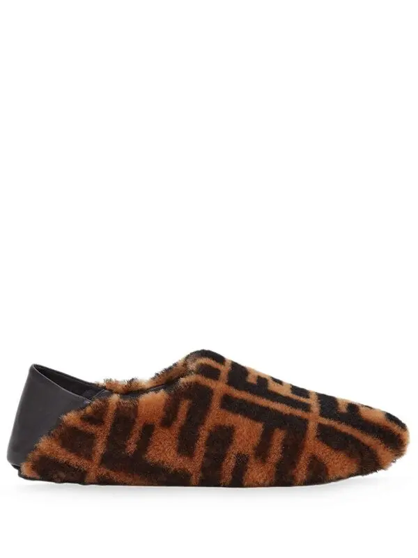 Fendi Shearling Ff Slippers