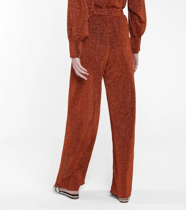 Oseree Lumière High-rise Wide-leg Pants - Brown