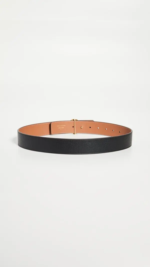 Tory Burch Miller Reversible Belt - Black/new Cuoio/gold