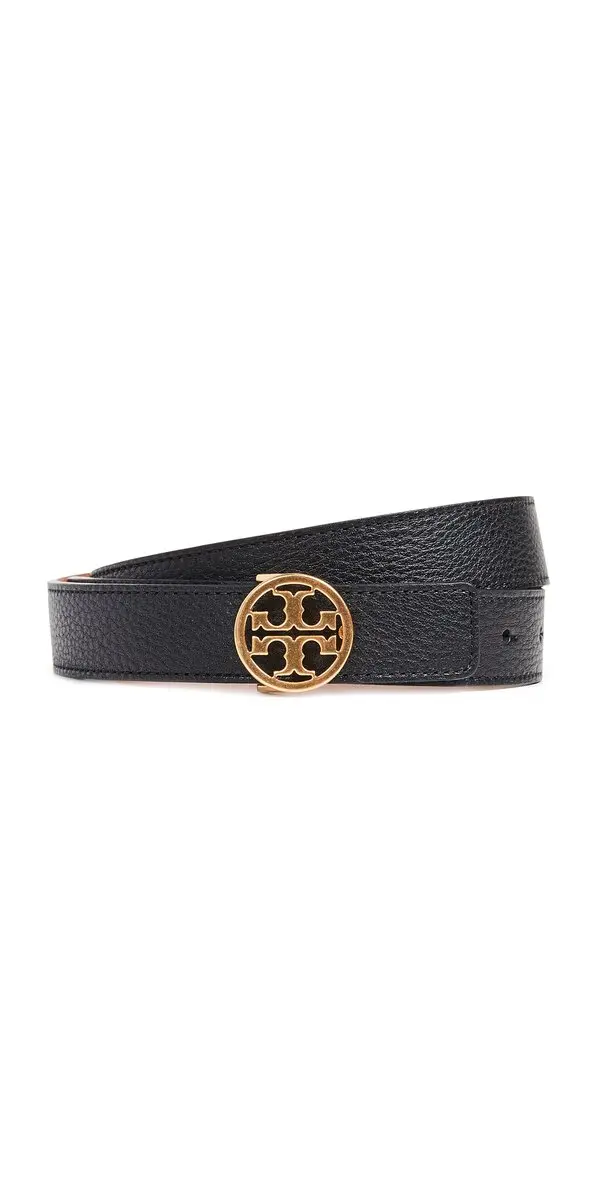 Tory Burch 1" Miller Reversible Belt - Black/gold