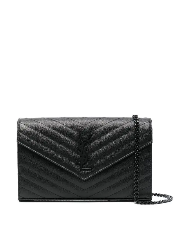 Saint Laurent Classic Cassandre Chain Wallet - Black