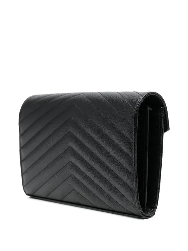 Saint Laurent Classic Cassandre Chain Wallet - Black