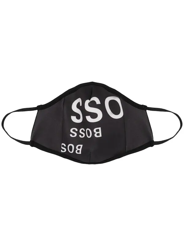BOSS Logo Print Face Mask - Black