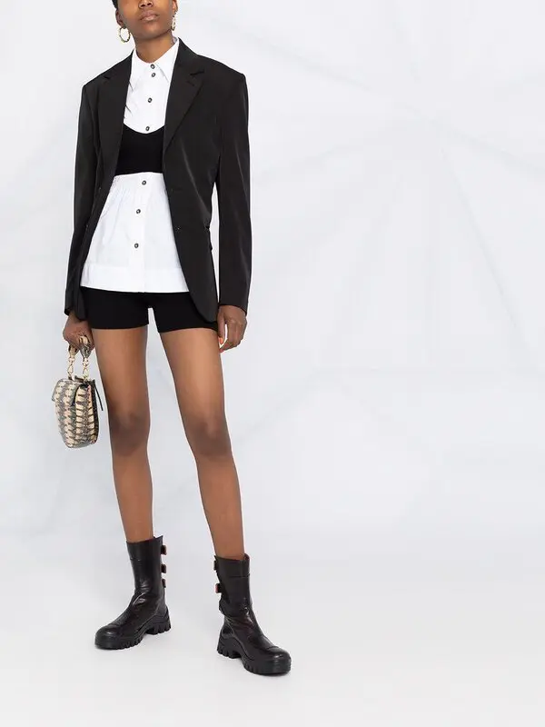 Cashmere In Love Alexa Ribbed-knit Biker Shorts - Black