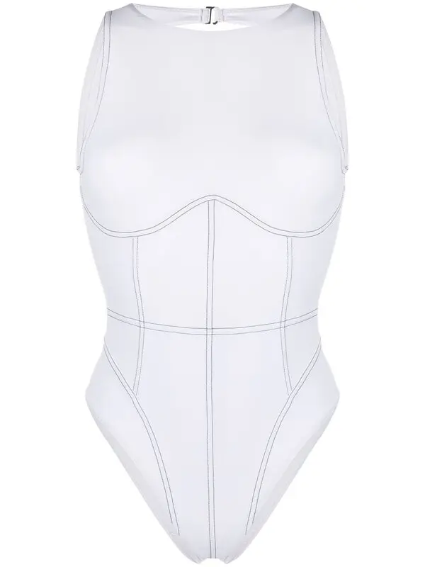 NOIRE SWIMWEAR Open-back One-piece Swimsuit - White