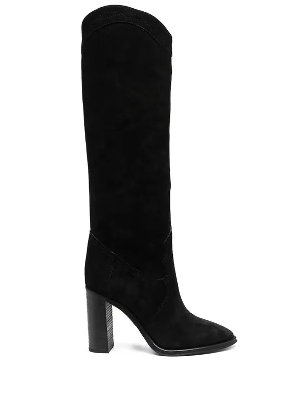 Saint Laurent Kate Knee-high Block Heel Boots - Black