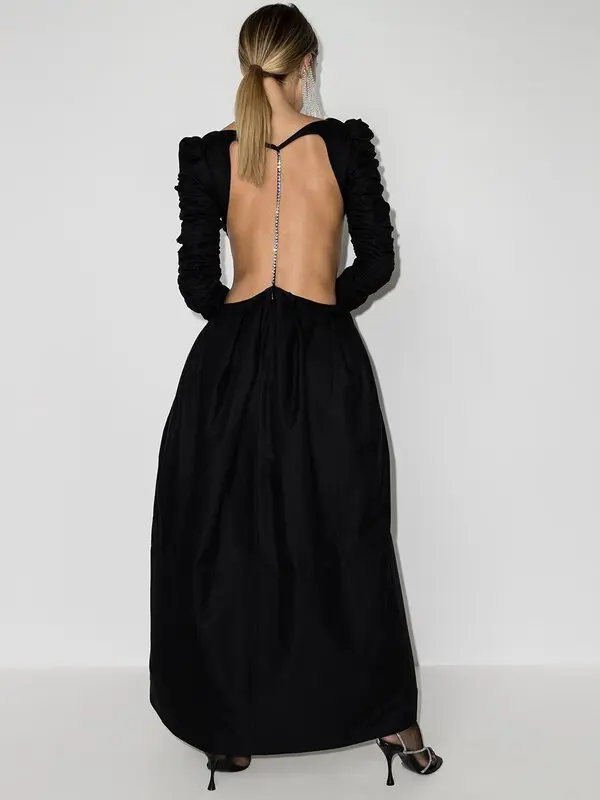 Khaite Rosaline Embellished Open-back Dress