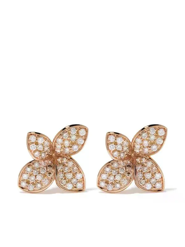 Pasquale Bruni 18kt Rose Gold Petit Garden Diamond Earrings - Pink