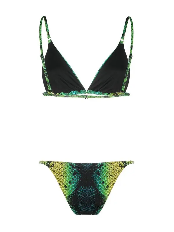 NOIRE SWIMWEAR Snake Print Bikini - Green
