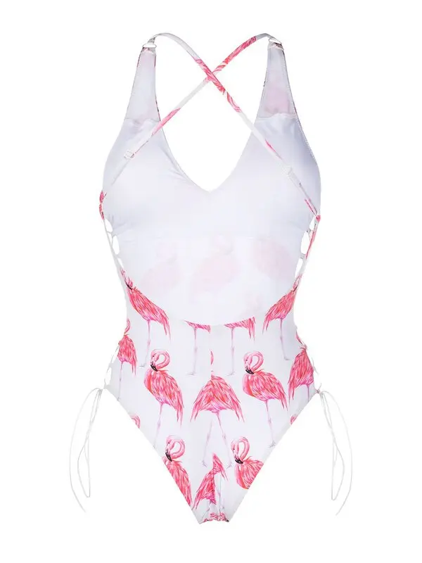 NOIRE SWIMWEAR Flamingo Print One-piece