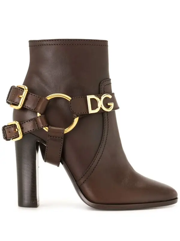 Dolce & Gabbana Buckled Ankle Booties - Brown