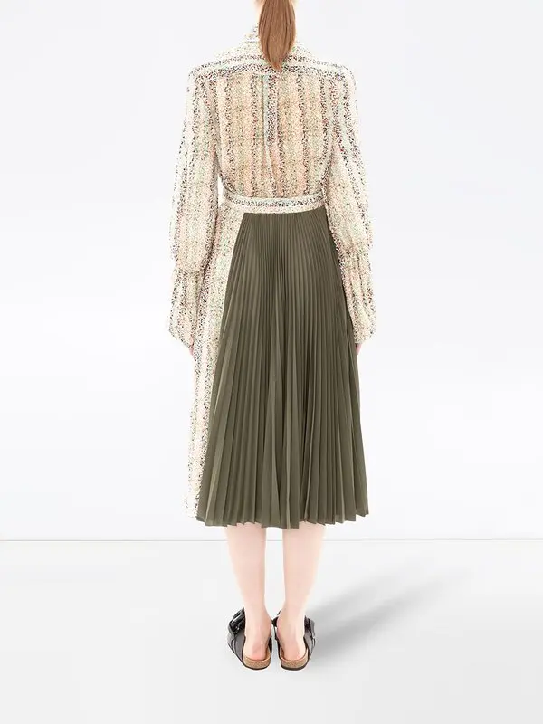 JW Anderson Pleated Contrasting Panel Midi Skirt