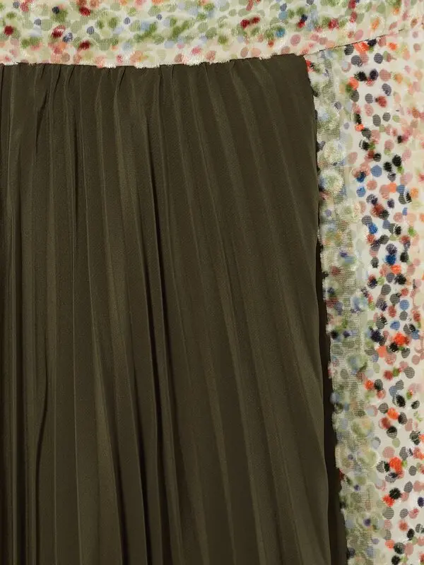 JW Anderson Pleated Contrasting Panel Midi Skirt