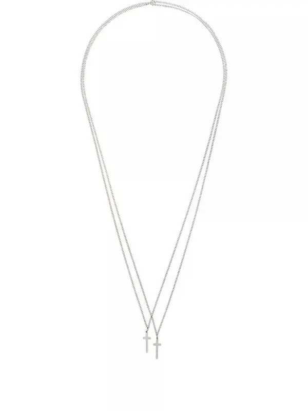 Dsquared2 Double Cross Necklace - Metallic