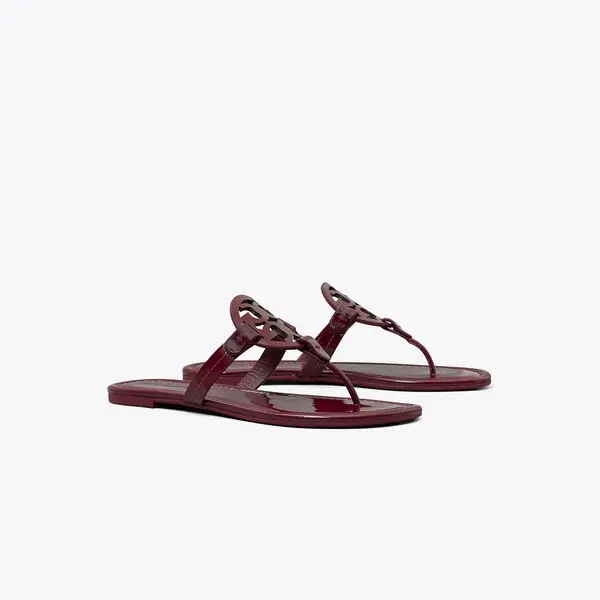 Tory Burch Miller Patent Sandal - Dark Raspberry