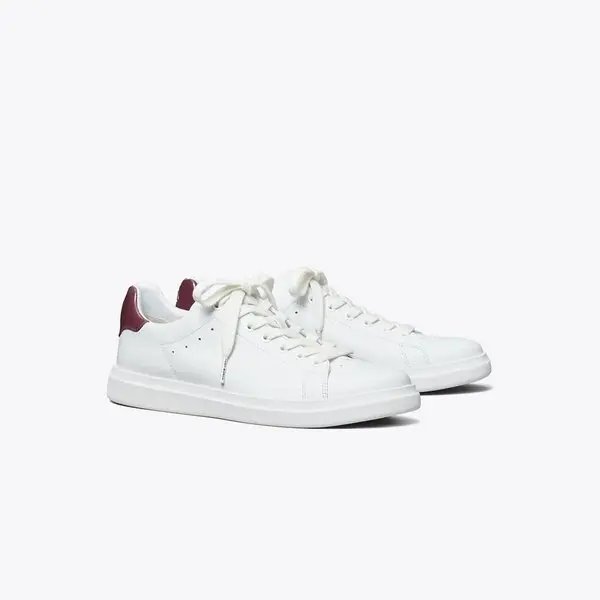 Tory Burch Howell Court Sneaker - Titanium White/vintage Eggplant