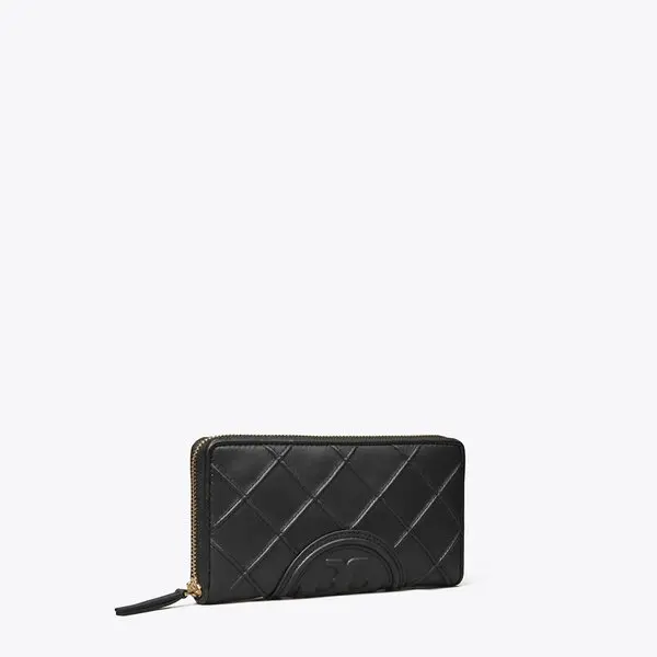 Tory Burch Fleming Soft Zip Continental Wallet - Black