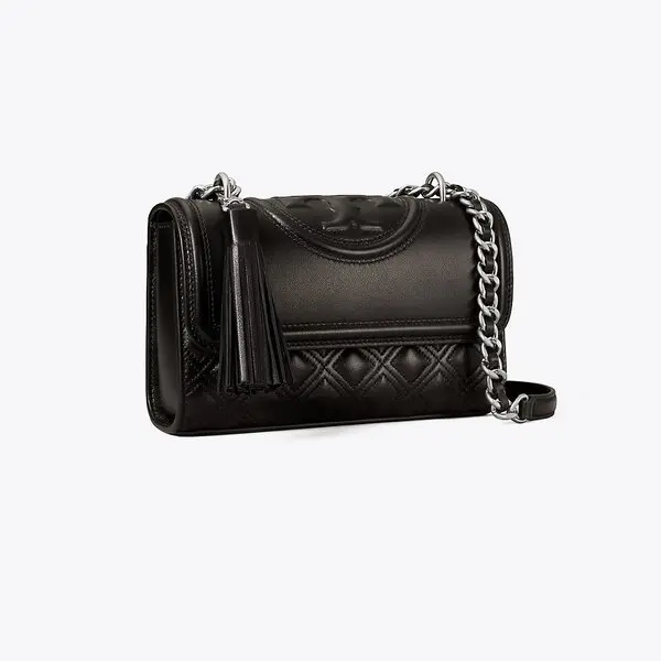 Tory Burch Small Fleming Shoulder Bag - Black/silver