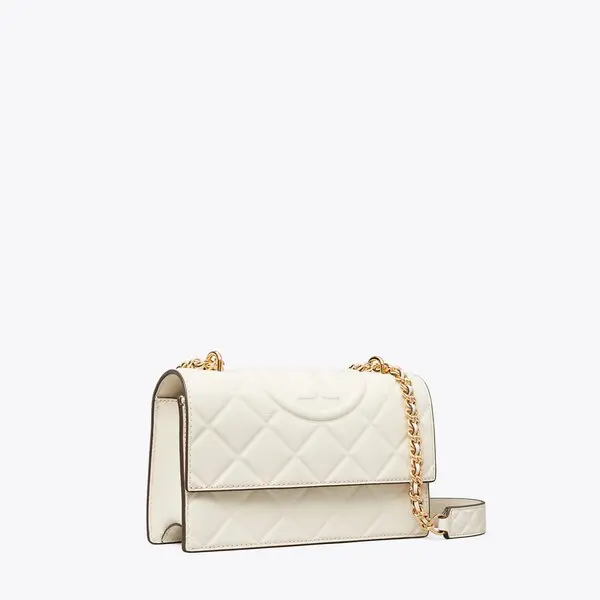 Tory Burch Small Fleming Shoulder Bag - Light Cream