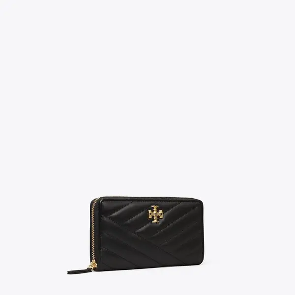 Tory Burch Kira Chevron Zip Continental Wallet - Black