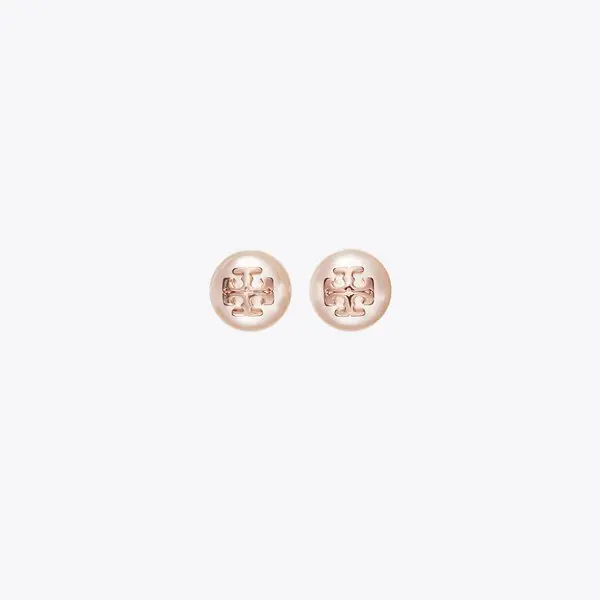 Tory Burch Moondance Pearl Stud Earrings - Rose/rose Gold