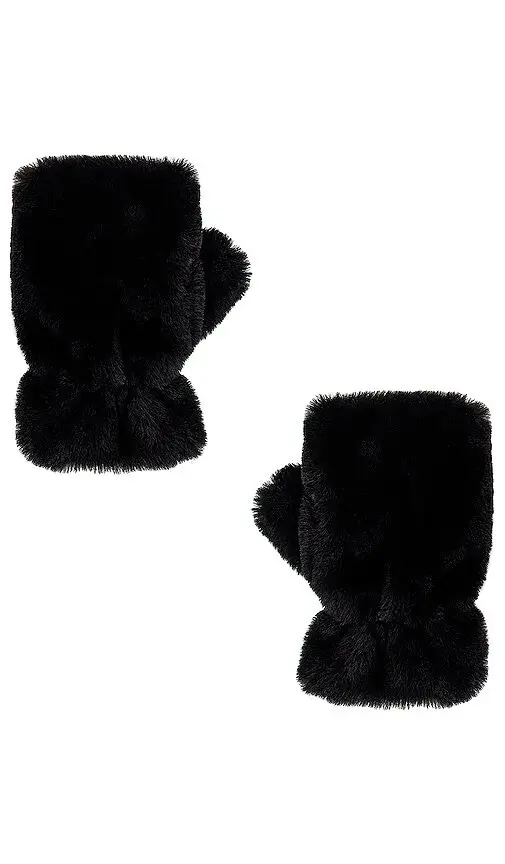 Apparis Ariel Faux Fur Mittens - Noir