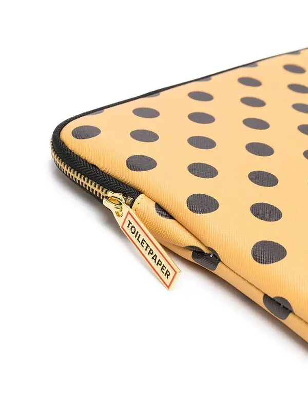 SELETTI Polka-dot Print Laptop Case - Yellow